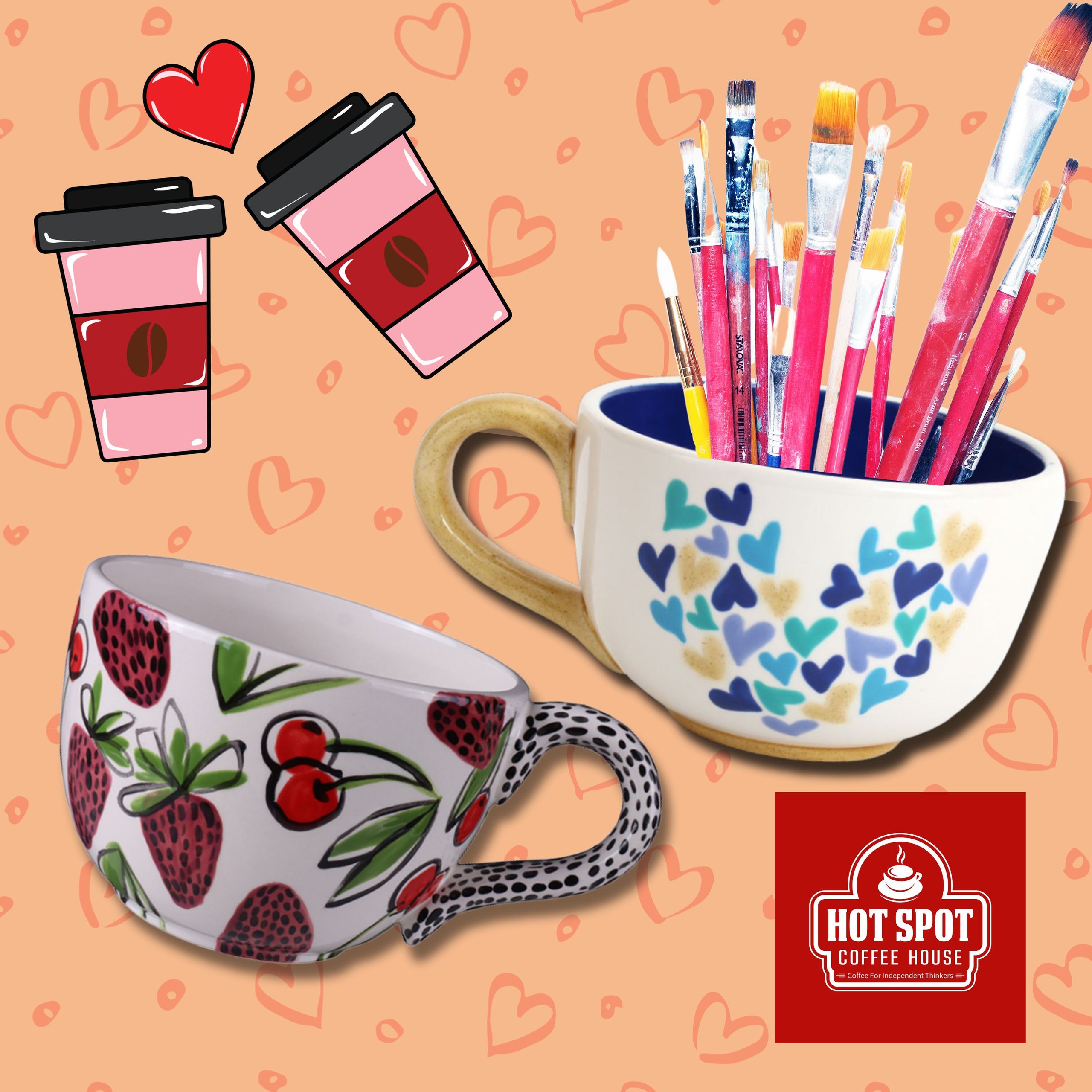 Mugs and Kisses! Galantine's at Hot Spot Coffee House | Create Joy diy ...