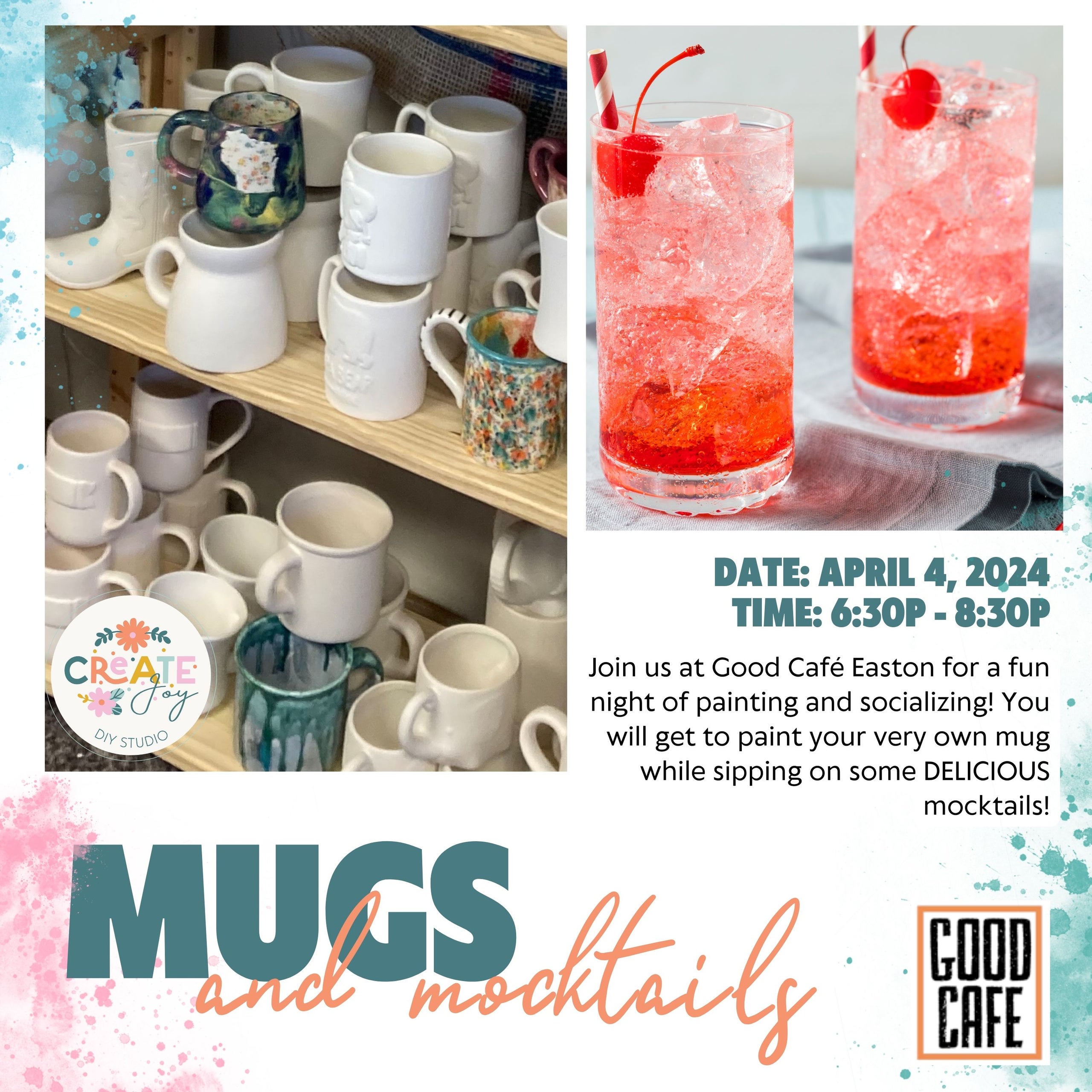 Mugs and Mocktails at Good Café | Create Joy diy Studio LLC